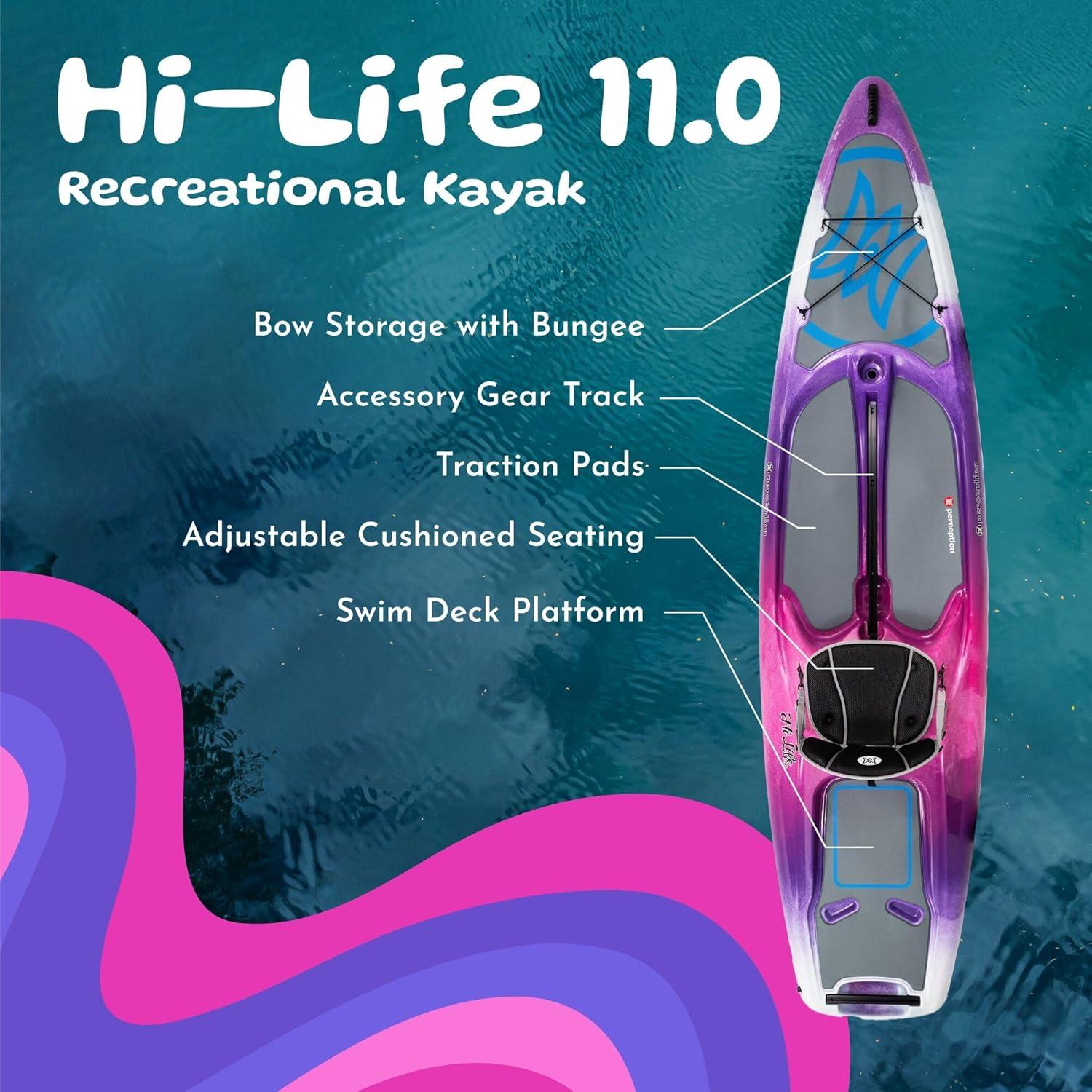 Perception Hi Life 11 | Sit on Top Kayak for Adults | Hybrid SUP Stand ...
