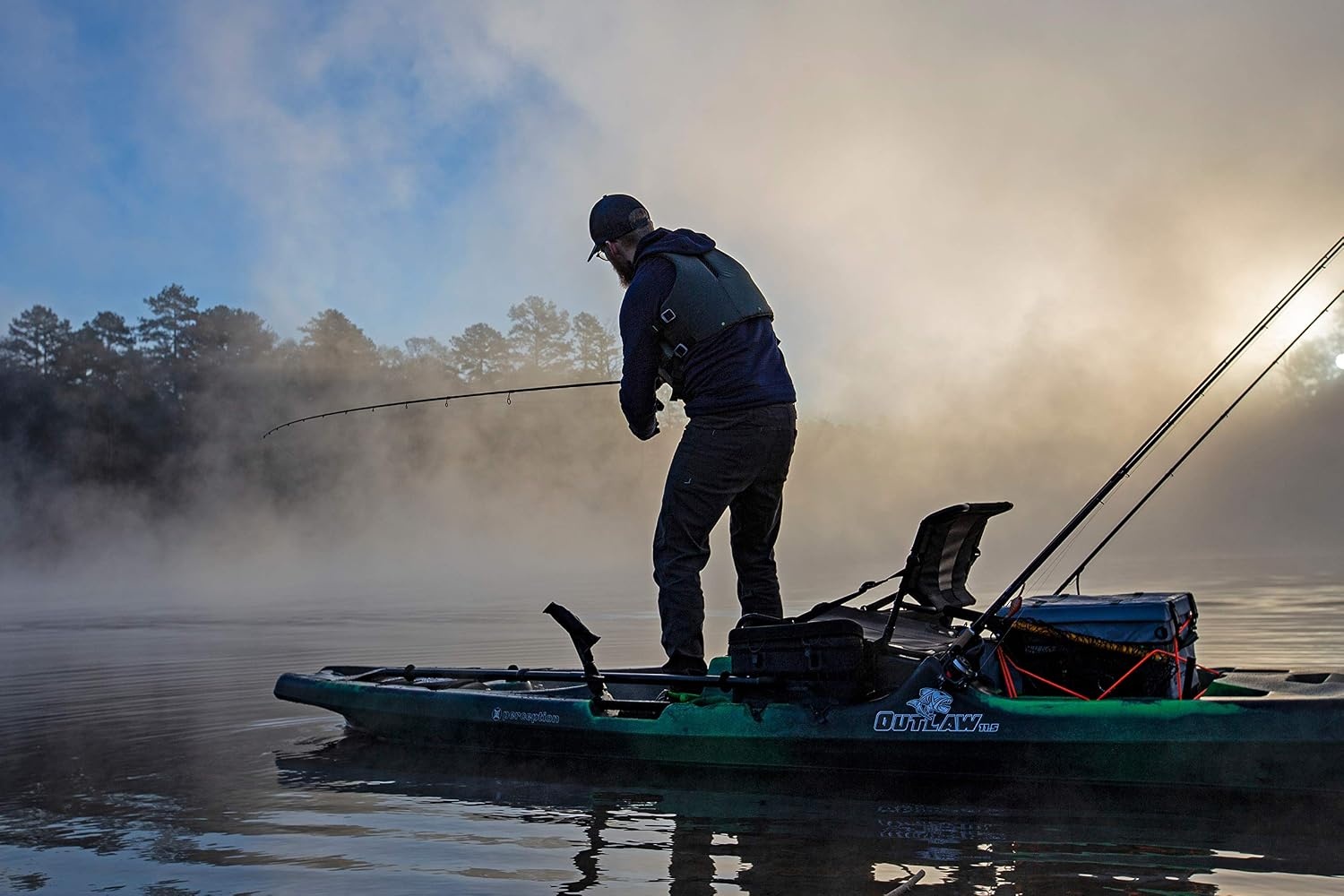 Perception Kayaks Outlaw 11.5 | Sit on Top Fishing Kayak | Fold Away ...